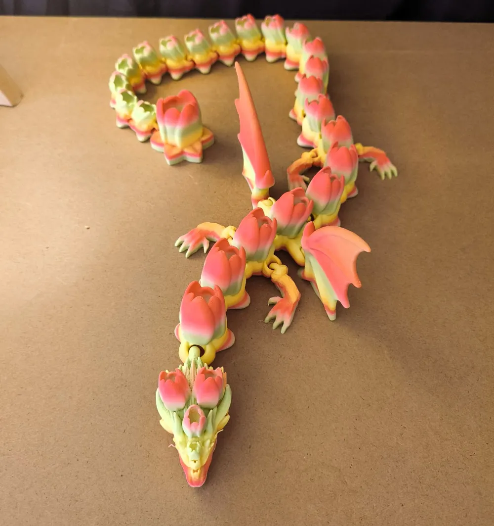 Articulated flexi dragon Tulips by PAB3D MakerWorld: Download Free 3D ...