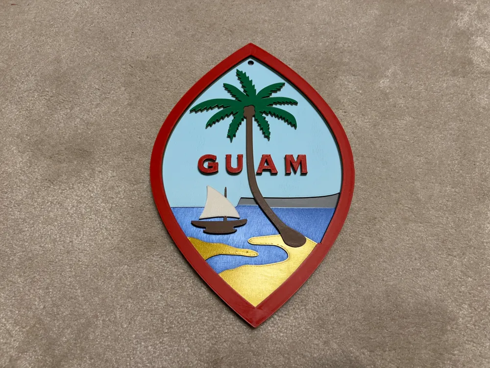 Guam state seal logo wall plaque - Free 3D Print Model - MakerWorld