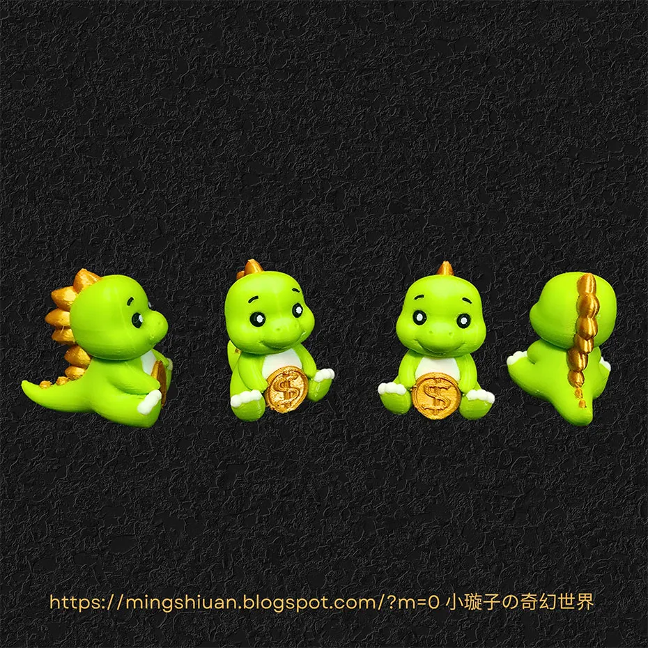 Cute lucky little dinosaur - Free 3D Print Model - MakerWorld