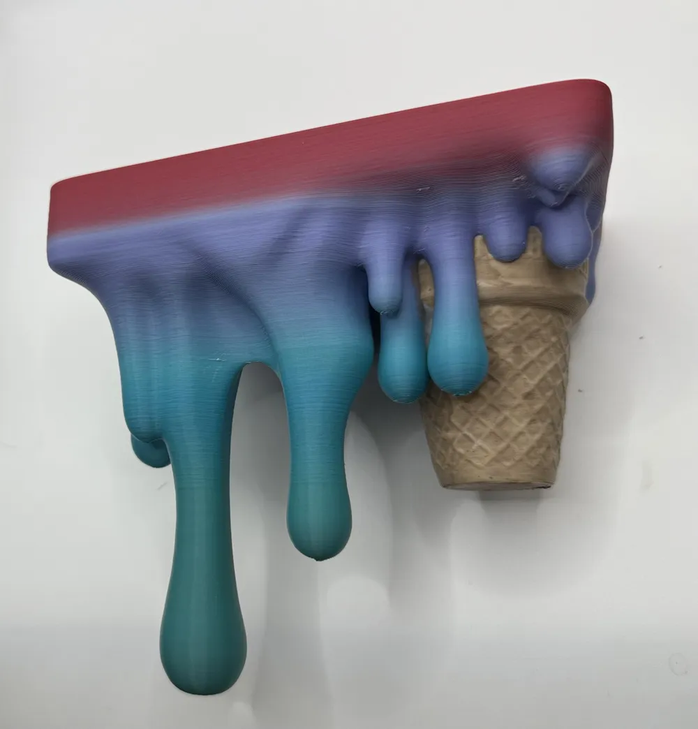 Melting Ice Cream Cone Drip Shelf - Free 3D Print Model - MakerWorld