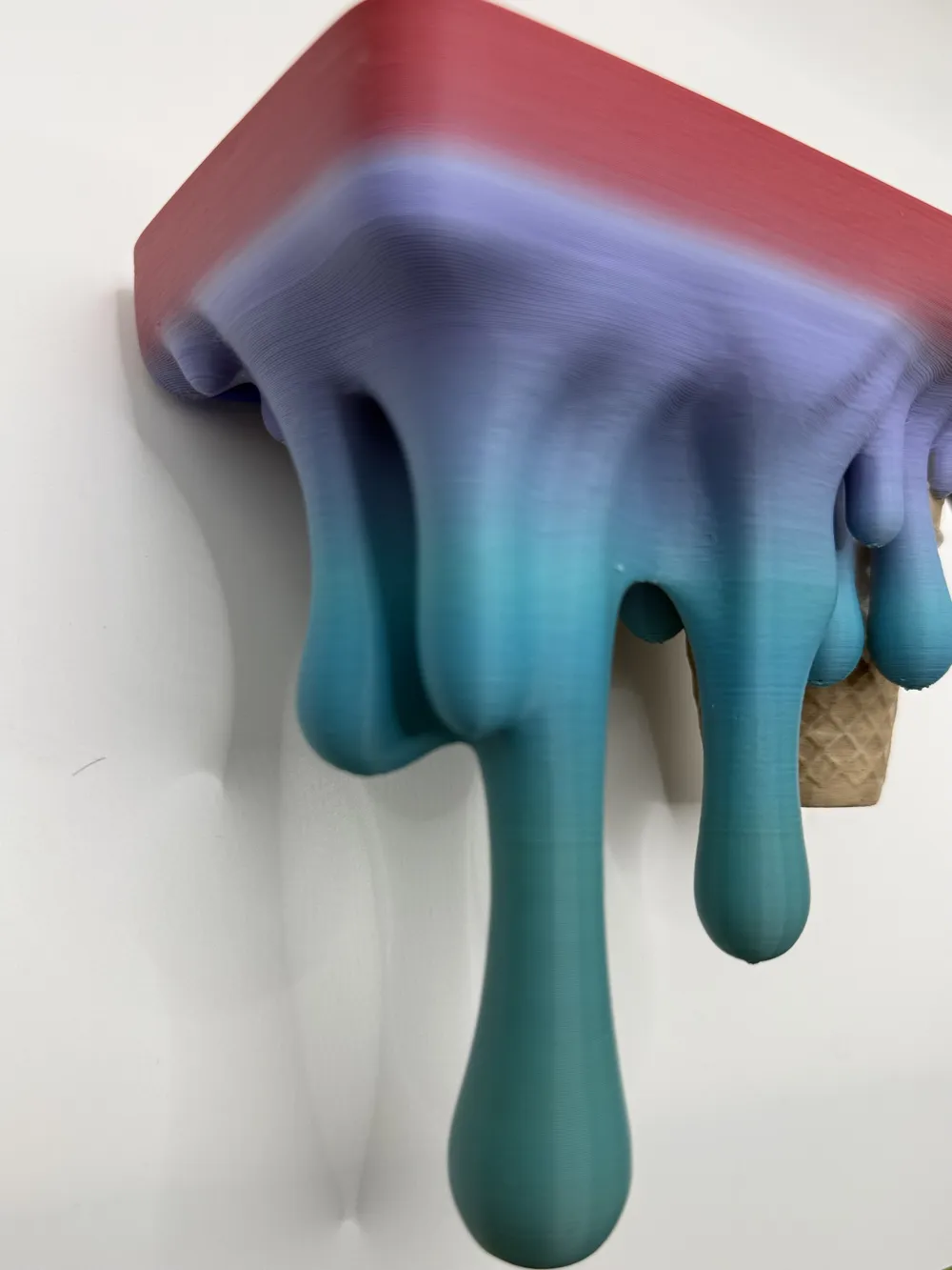 Melting Ice Cream Cone Drip Shelf - Free 3D Print Model - MakerWorld
