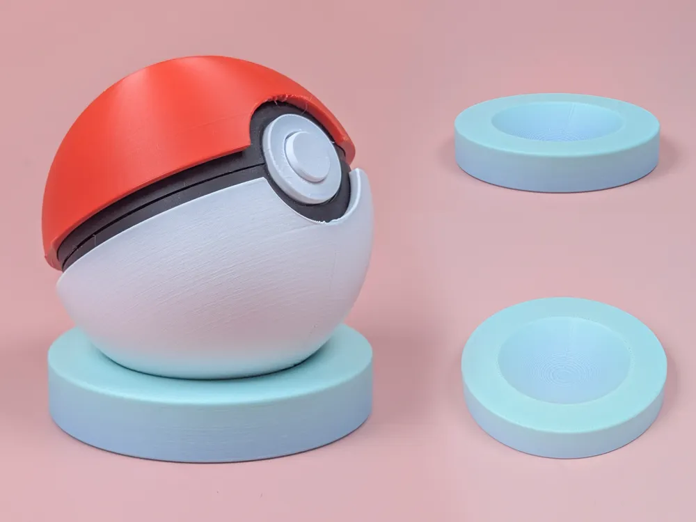 Pokeball Stand - Flat with Rounded Edges by phoenix3dmodels MakerWorld ...