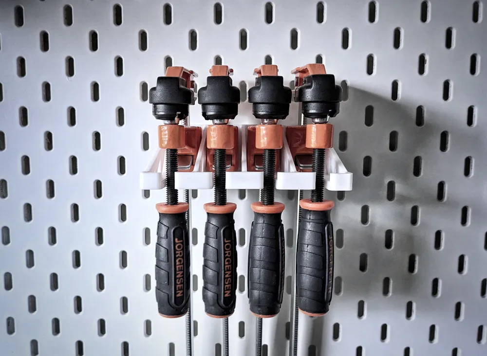 Jorgensen F-Type Bar Clamp Rack for Skadis Board - Free 3D Print Model ...