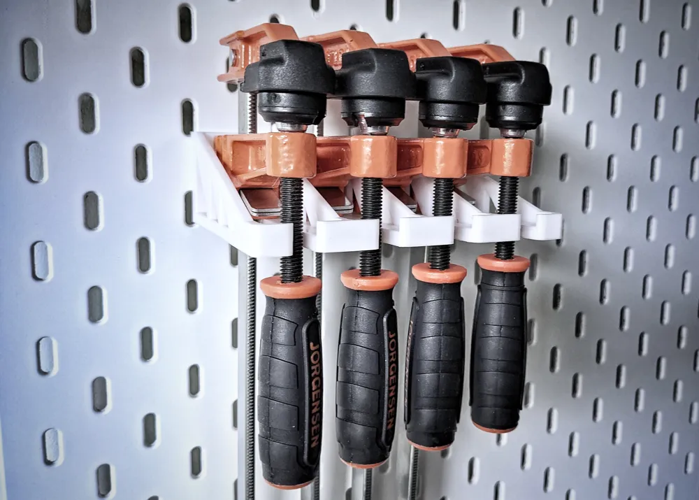 Jorgensen F-Type Bar Clamp Rack for Skadis Board - Free 3D Print Model ...