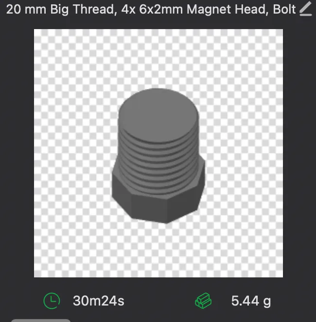 Multiboard - 20 mm Big Thread, 4x 6x2mm Magnet Head, Bolt by ...