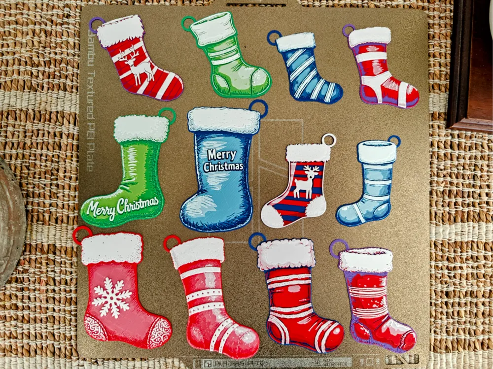 Mini Stocking Ornament Pack - 12 Custom Designs - Free 3D Print Model ...
