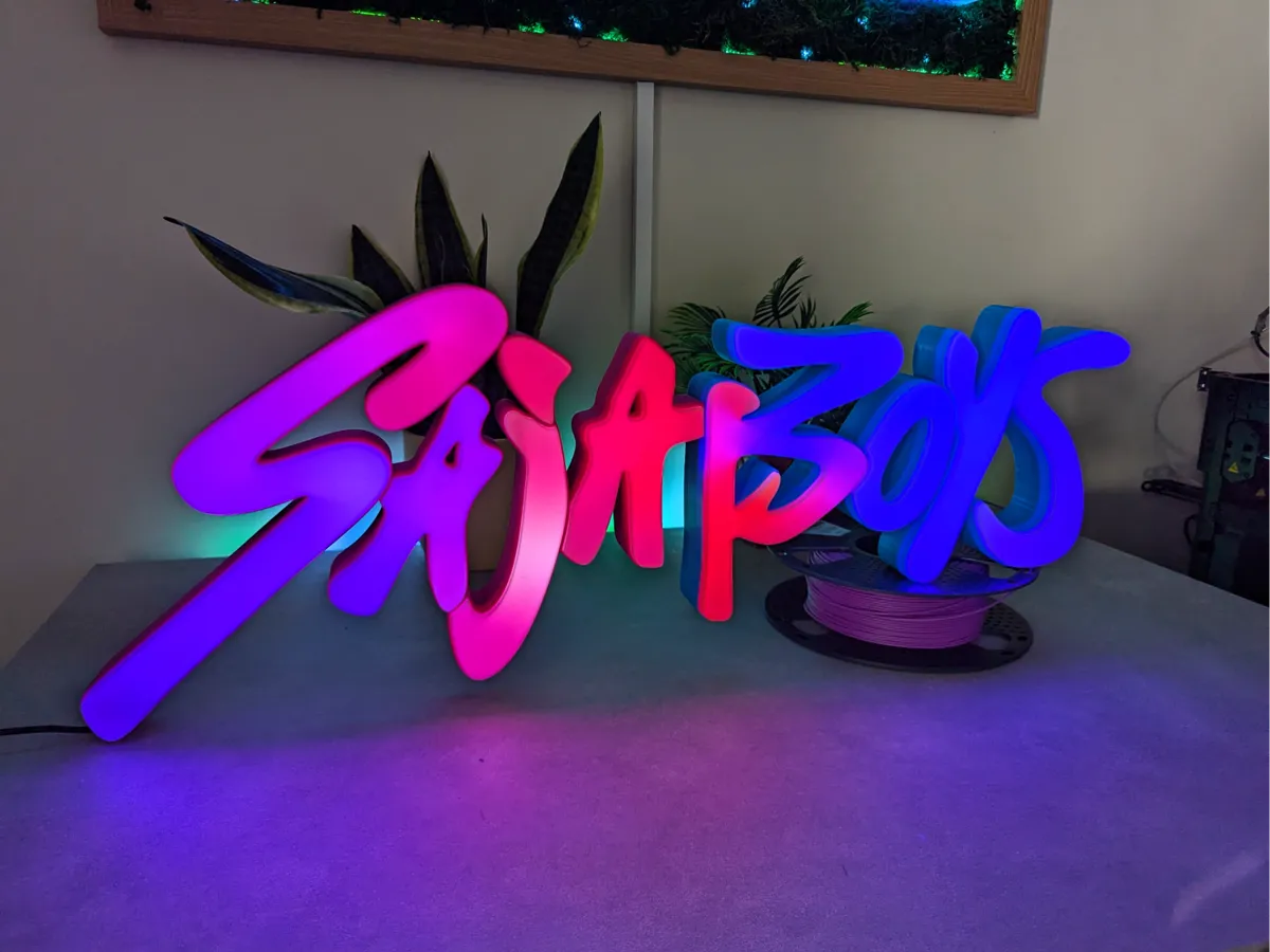 Saya Boys LED wall sign aprox. 650mm x 250mm by NotTooShabbyCreations ...