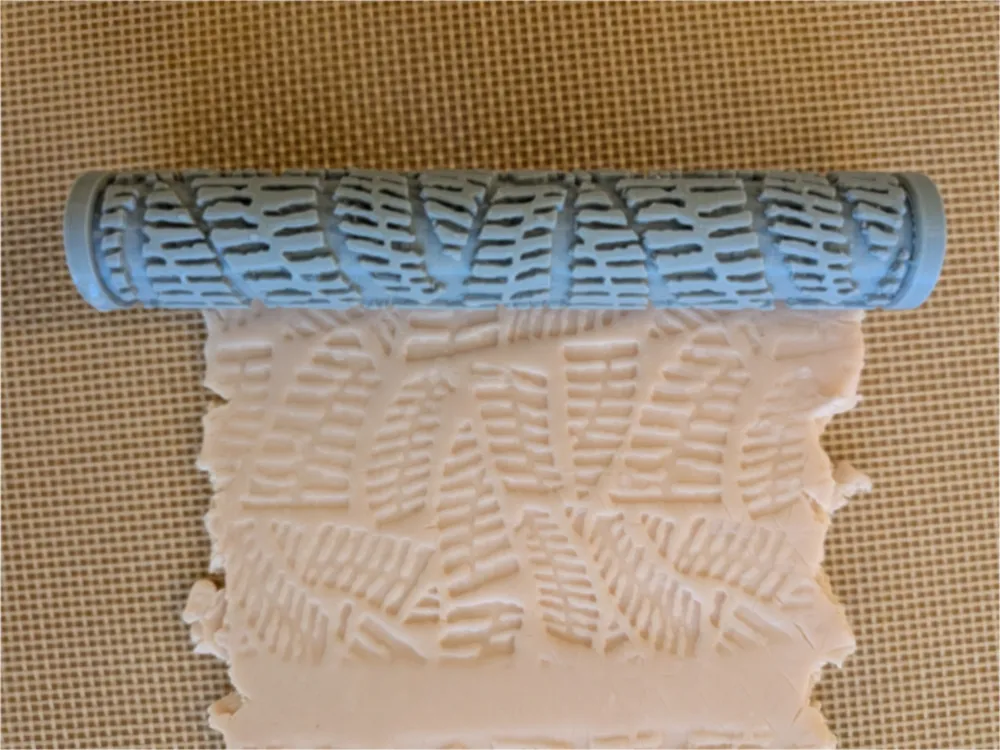 Texture Rolling Pin - Abstract Fern Leaf Pattern - Free 3D Print Model ...