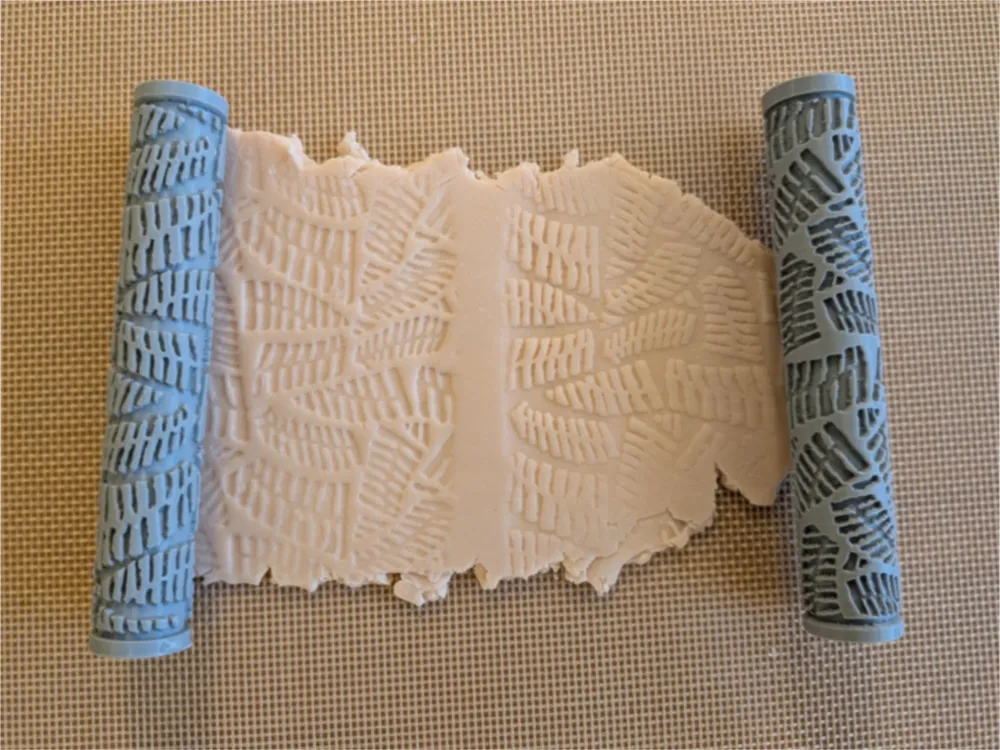 Texture Rolling Pin - Abstract Fern Leaf Pattern - Free 3D Print Model ...