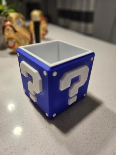 Super Mario Question Mark Self watering Planter by Tommy Gun - MakerWorld