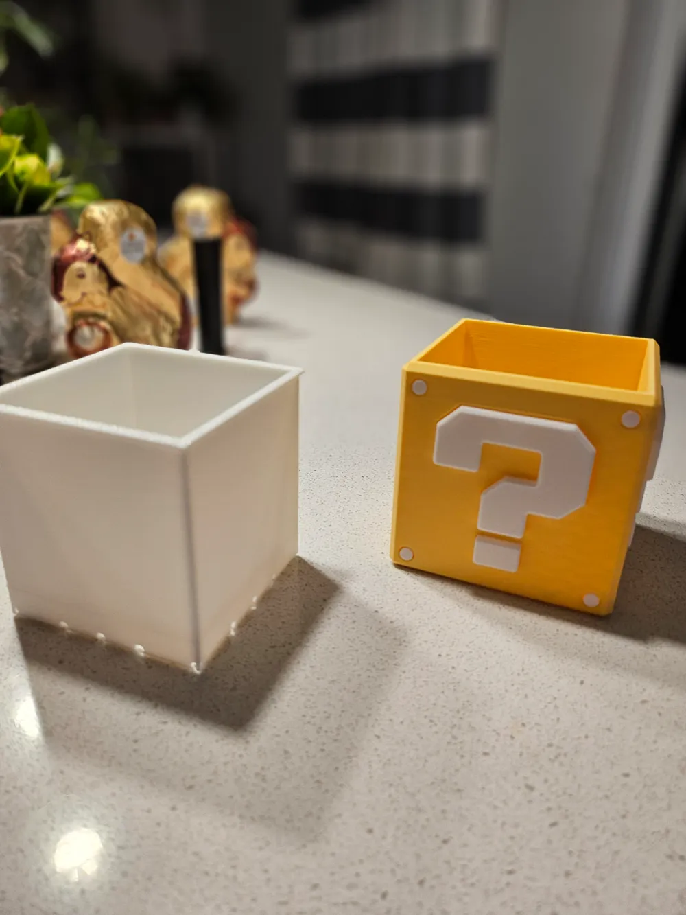Super Mario Question Mark Self watering Planter by Tommy Gun - MakerWorld