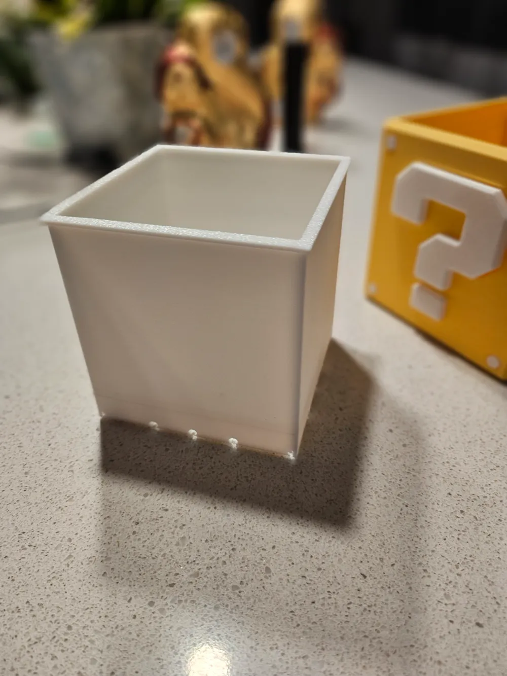 Super Mario Question Mark Self watering Planter by Tommy Gun - MakerWorld