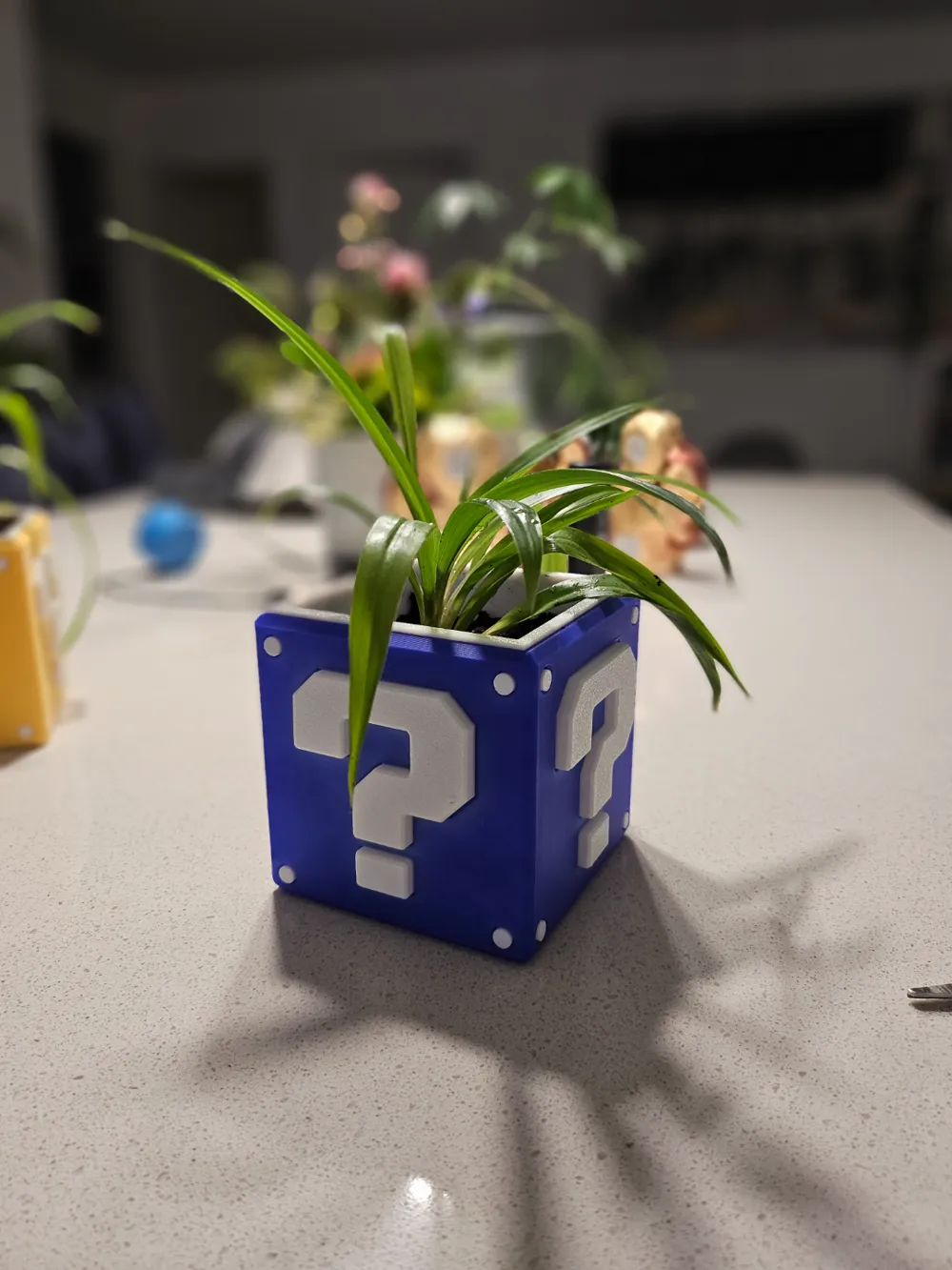 Super Mario Question Mark Self watering Planter by Tommy Gun - MakerWorld