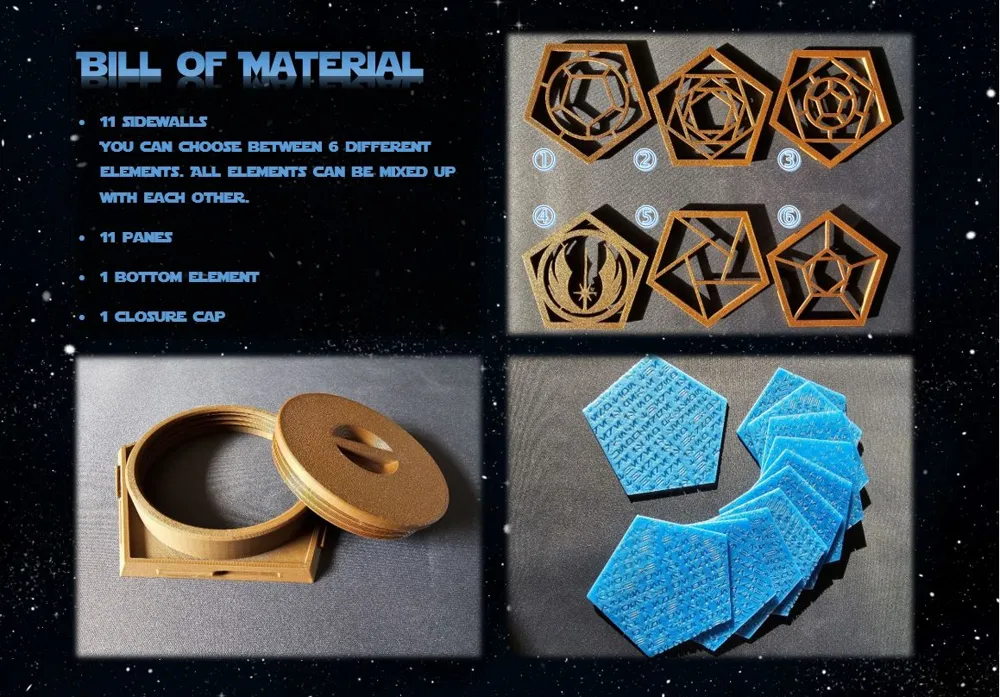 Star Wars - Jedi Holocron (Lamp) Remixed by _conny_k_ MakerWorld ...