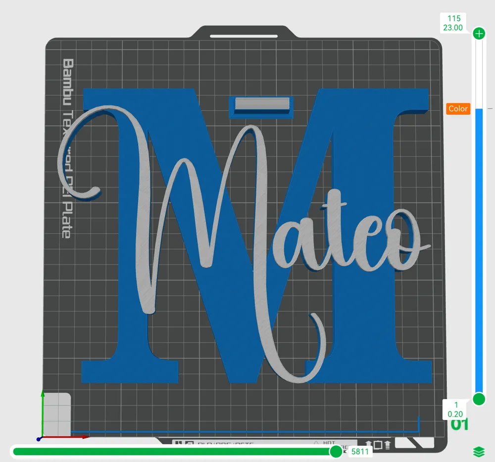 MATEO Name Ornament Initial Nameplate Sign by meetoo333 MakerWorld ...