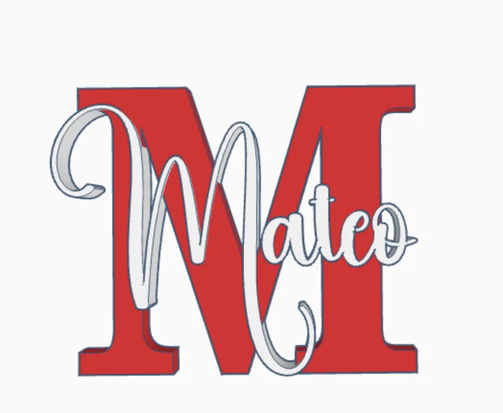 MATEO Name Ornament Initial Nameplate Sign by meetoo333 MakerWorld ...