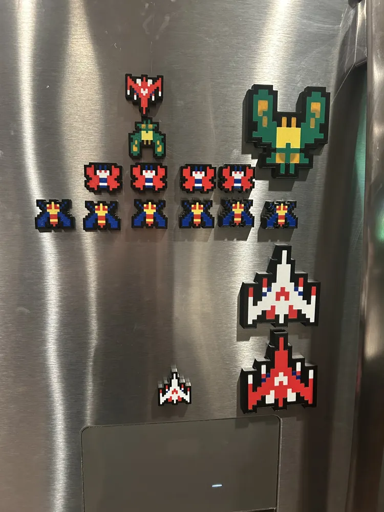 Galaga Retro Nintendo NES Magnets 2 Sizes 8 Bit - Free 3D Print Model ...