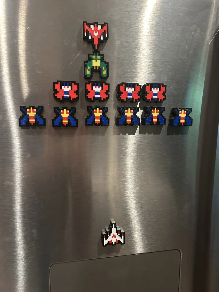 Galaga Retro Nintendo NES Magnets 2 Sizes 8 Bit - Free 3D Print Model ...