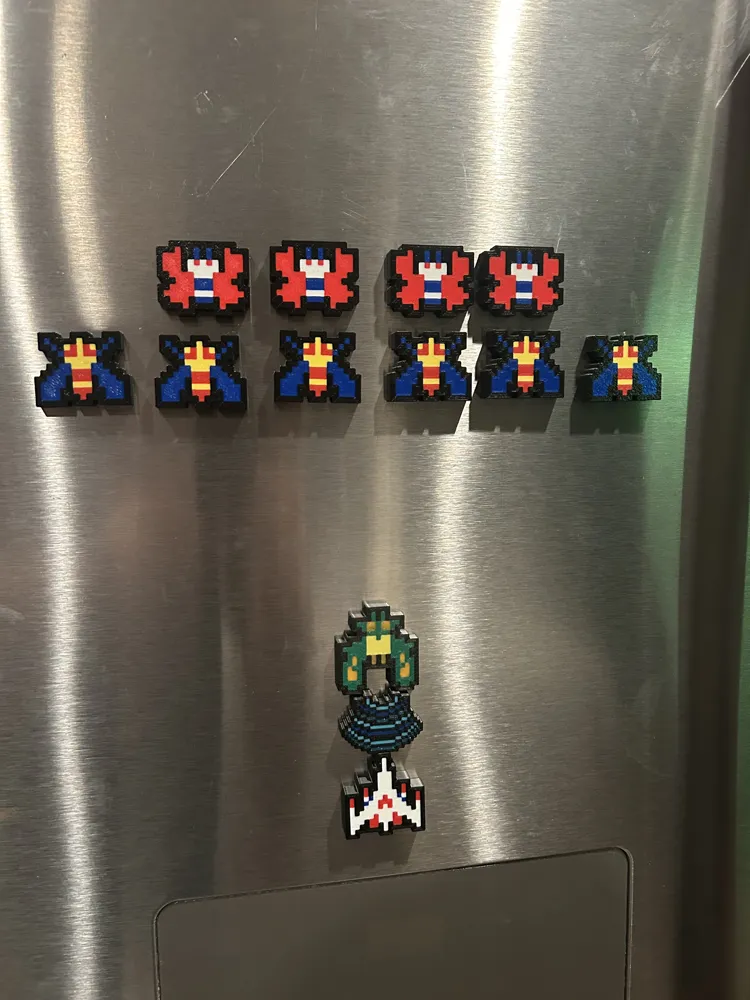 Galaga Retro Nintendo NES Magnets 2 Sizes 8 Bit - Free 3D Print Model ...