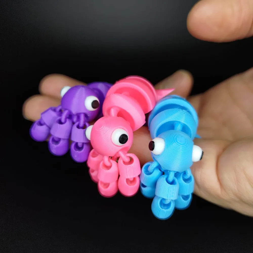 Flexi Cute Squid Keychain - Free 3D Print Model - MakerWorld
