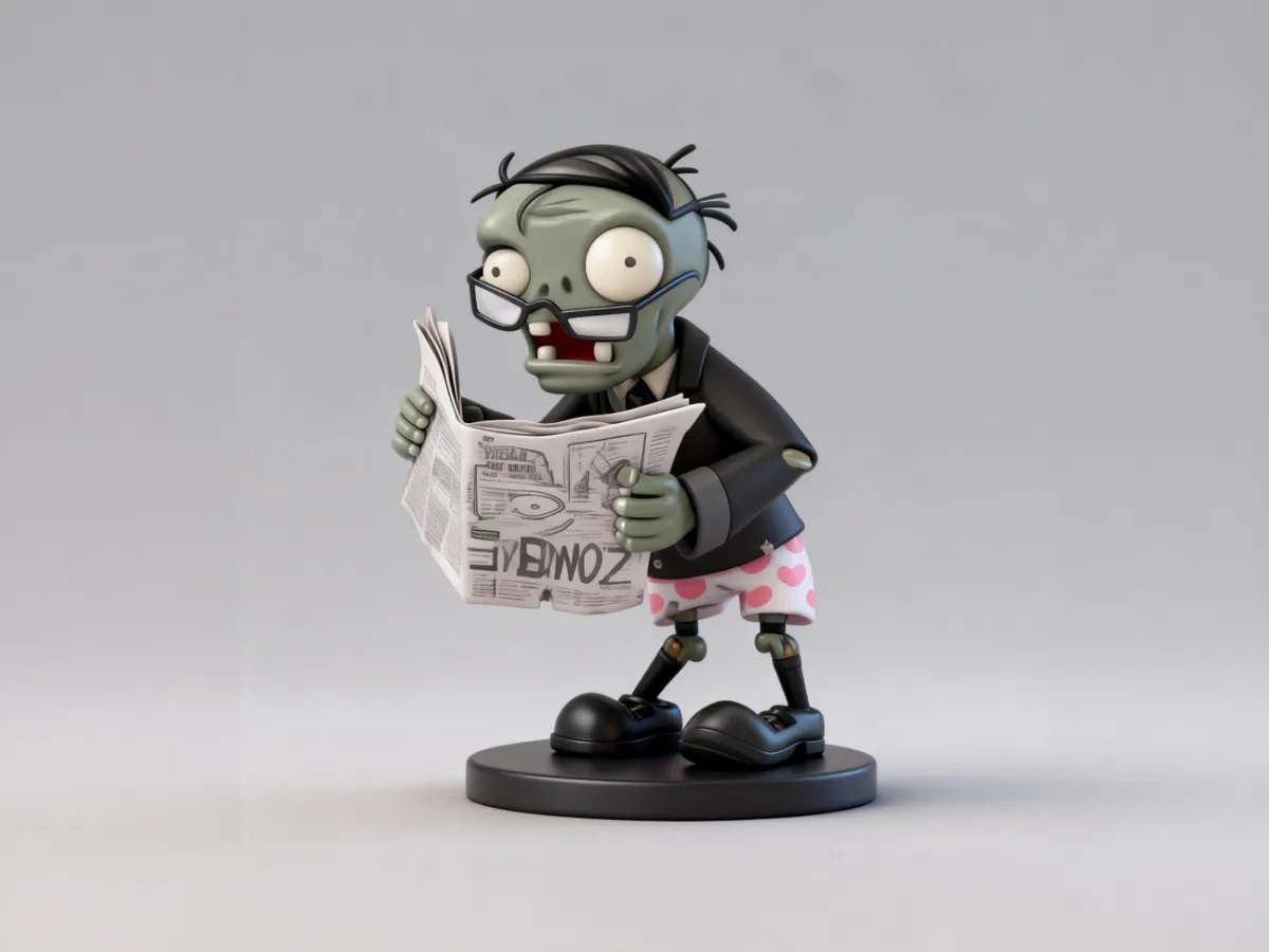 Newspaper Zombie - Plants vs. Zombies Almanac - Children's Coloring Toy ...