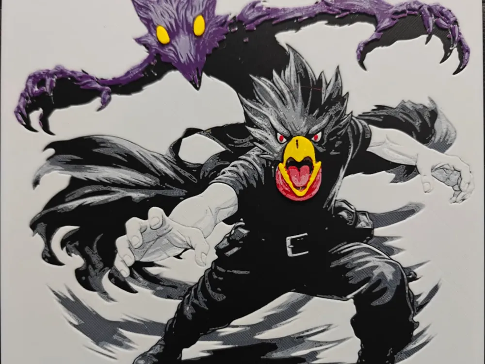 Fumikage Tokoyami and Dark Shadow MHA - Free 3D Print Model - MakerWorld