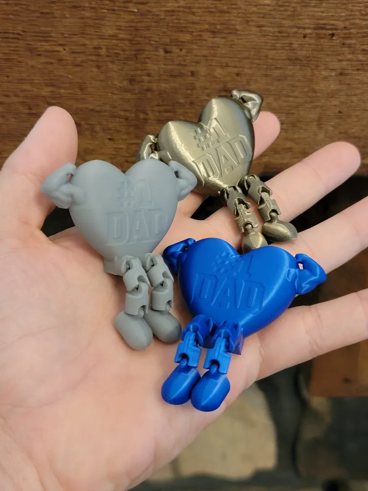 #1 Dad - Father's Day Articulated Heart - Free 3D Print Model - MakerWorld