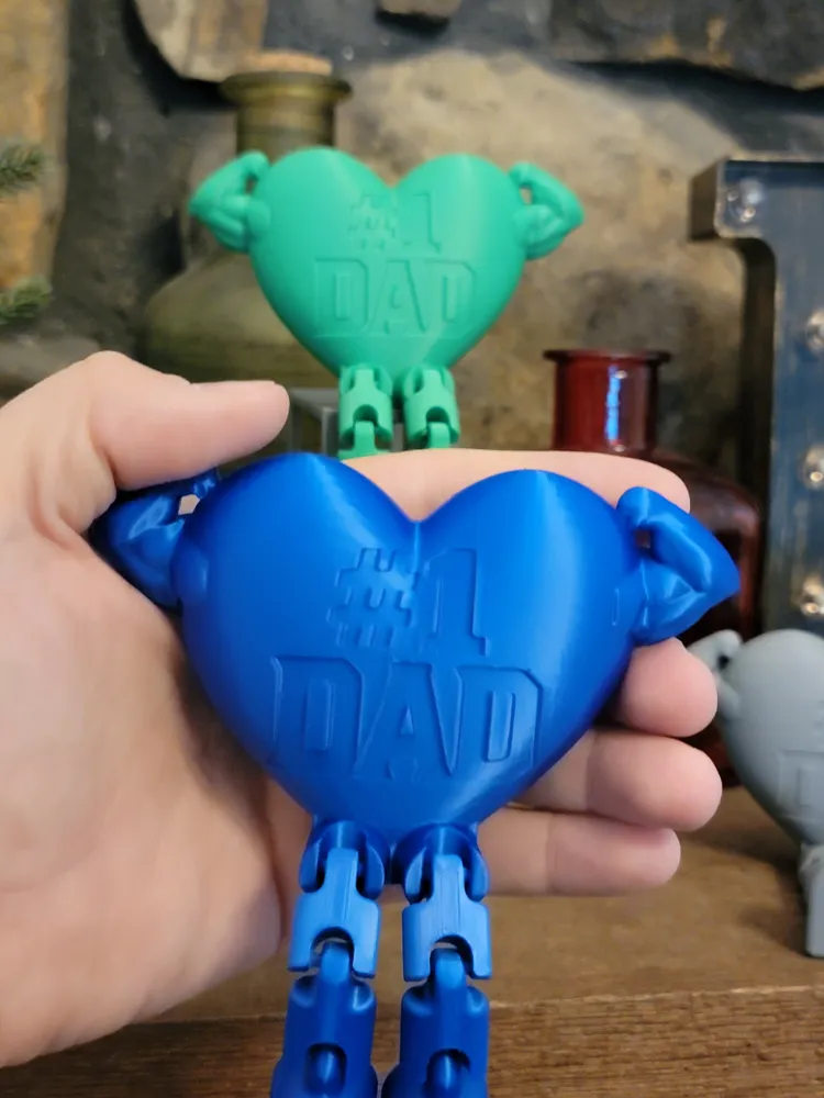 #1 Dad - Father's Day Articulated Heart - Free 3D Print Model - MakerWorld
