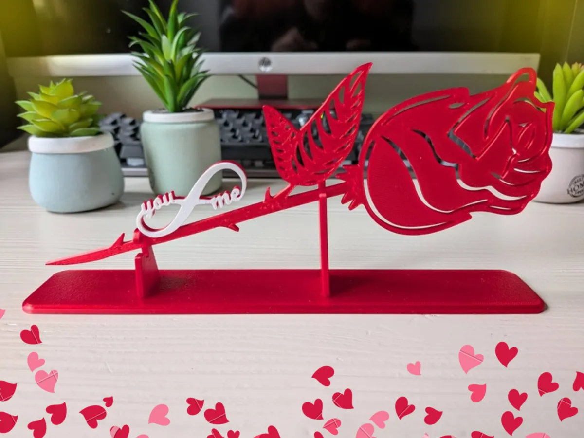 Valentine Love Rose - Free 3D Print Model - MakerWorld
