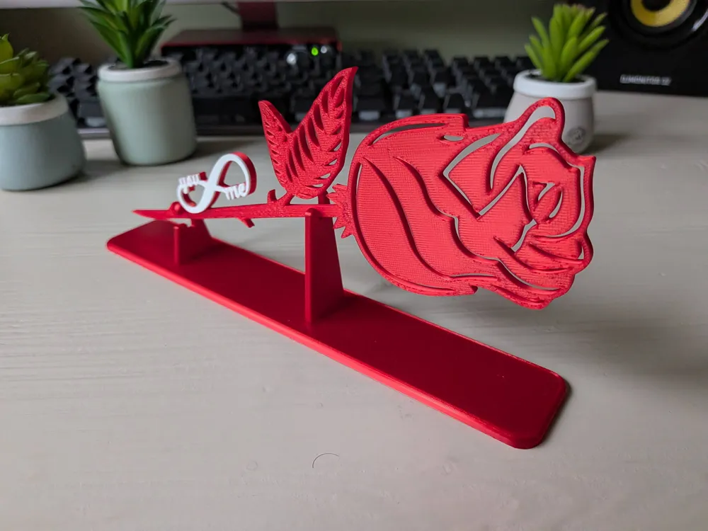 Valentine Love Rose - Free 3D Print Model - MakerWorld