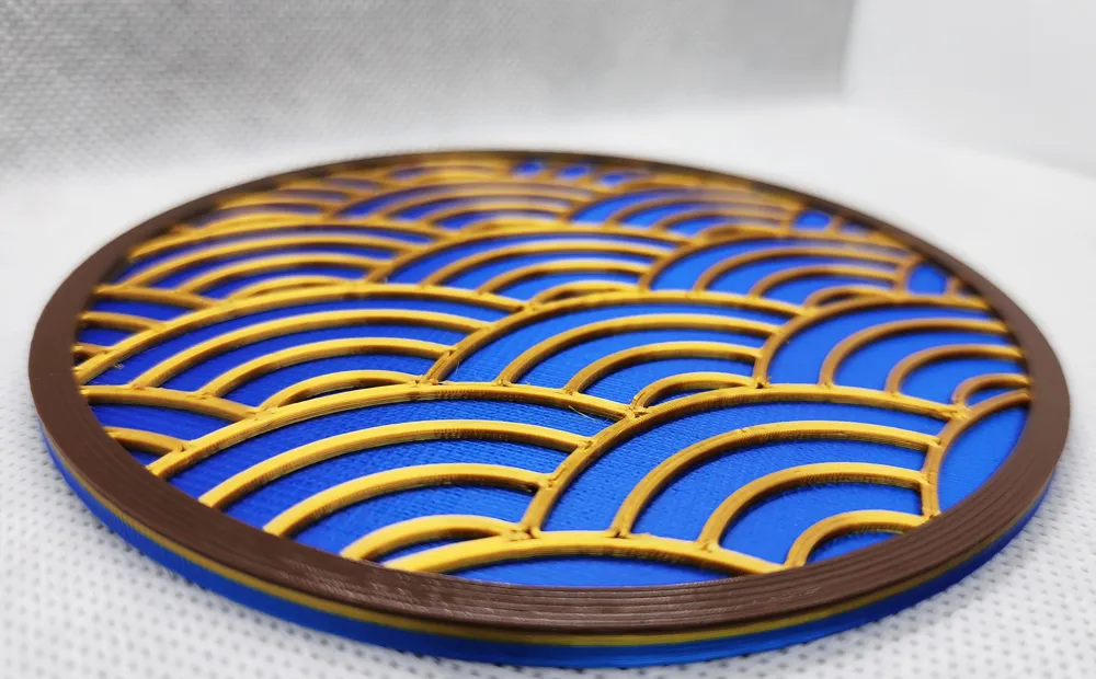 Seigaiha Pattern Wall Art 2-3 colors by TripleGWorkshop - MakerWorld