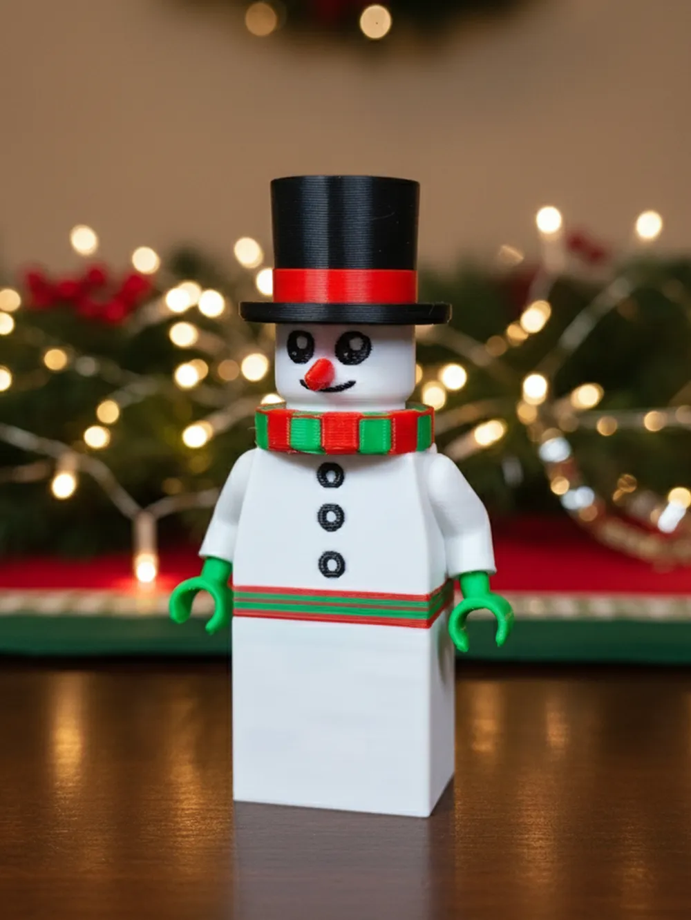 Brick Snowman Figurine + Ornament - Free 3D Print Model - MakerWorld