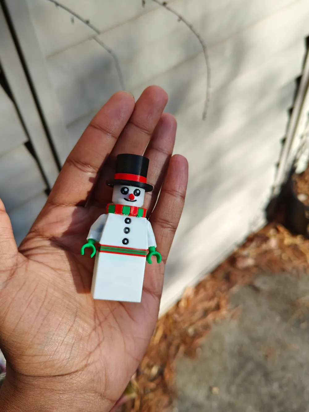 Brick Snowman Figurine + Ornament - Free 3D Print Model - MakerWorld