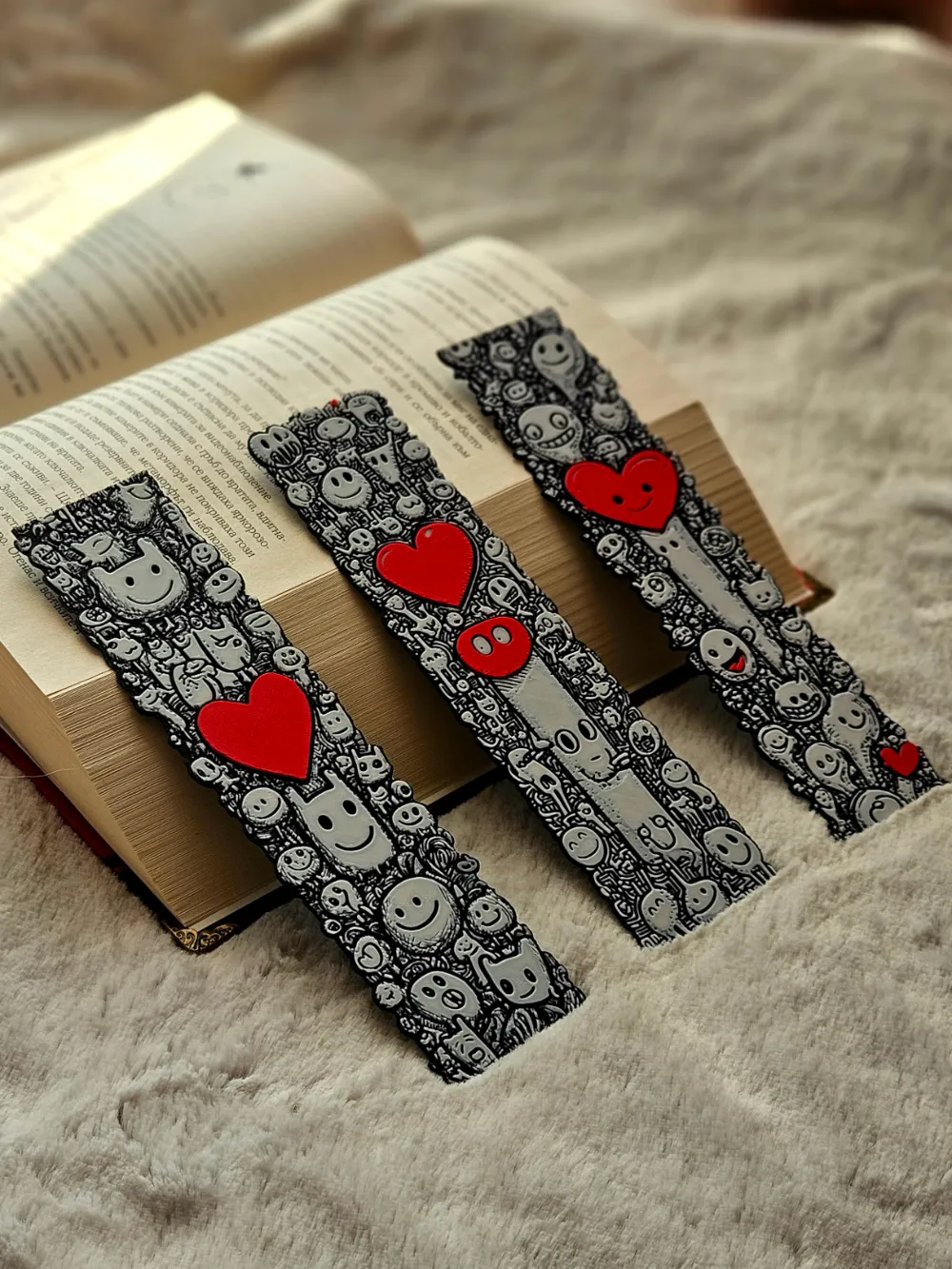 Love Doodles - Bookmarks Set - Free 3D Print Model - MakerWorld
