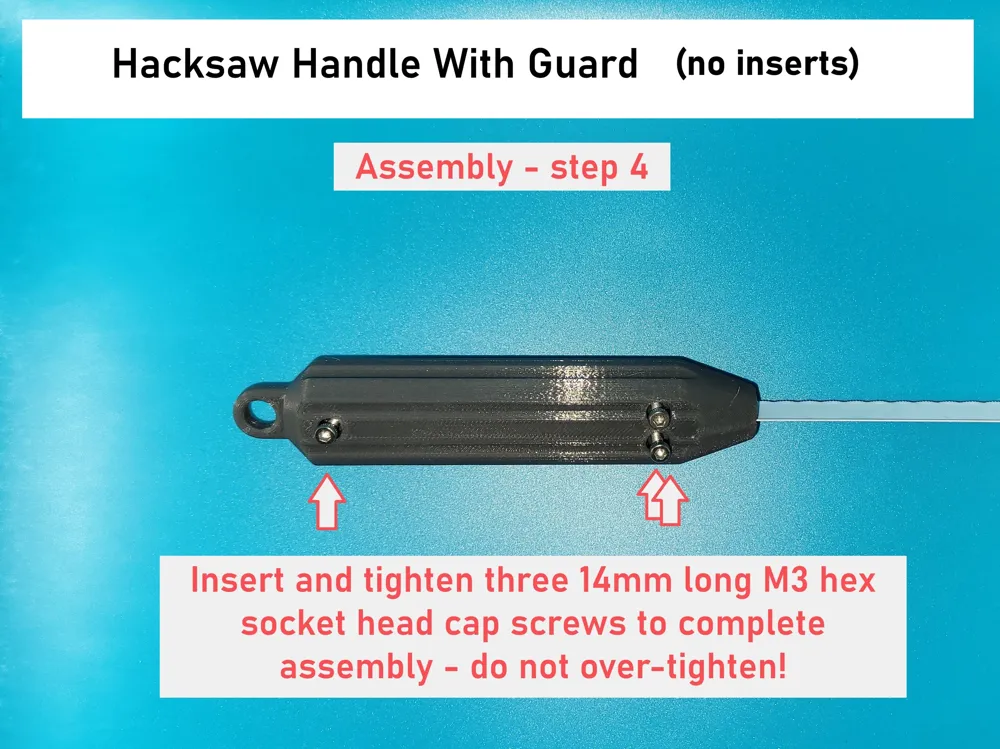 Hacksaw Handle With Guard (no inserts) - Free 3D Print Model - MakerWorld