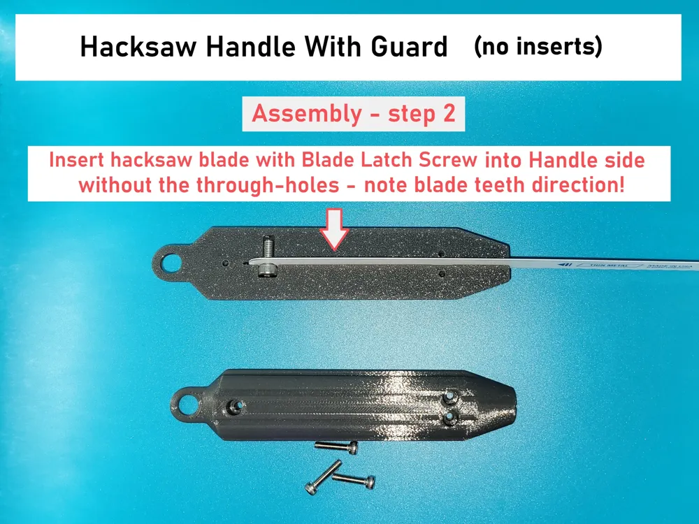 Hacksaw Handle With Guard (no inserts) - Free 3D Print Model - MakerWorld