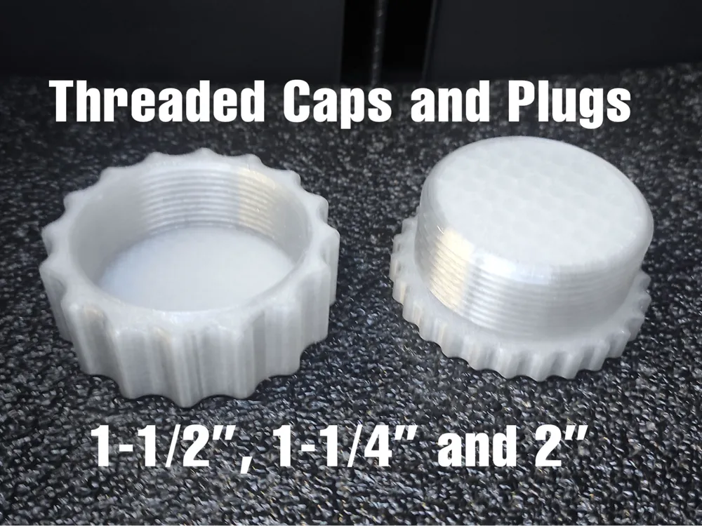 1-1/2, 1-1/4 and 2" Threaded Pipe Caps And Plugs by We Be Printin ...