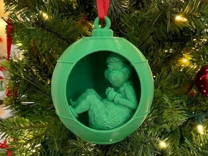 Grinch Christmas Ornament/Bauble - Free 3D Print Model - MakerWorld