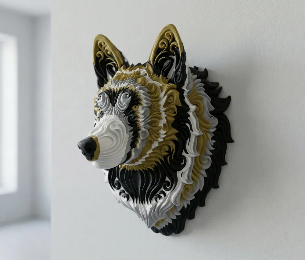Wildlife art, Siberian Husky, wall art - Free 3D Print Model - MakerWorld