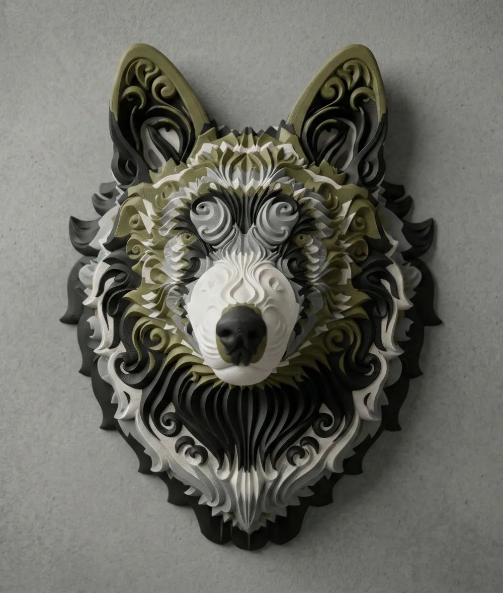 Wildlife art, Siberian Husky, wall art - Free 3D Print Model - MakerWorld