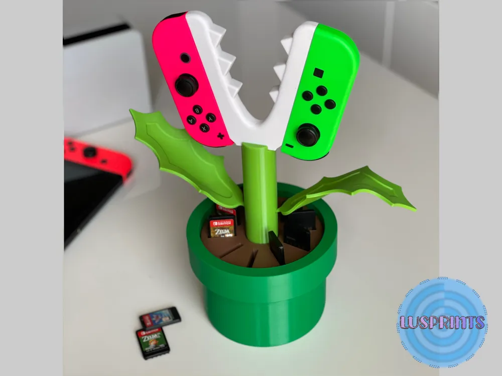 Piranha Plant JoyCon Grip | Cartridge Holder by Lusprints MakerWorld: Download Free 3D Models