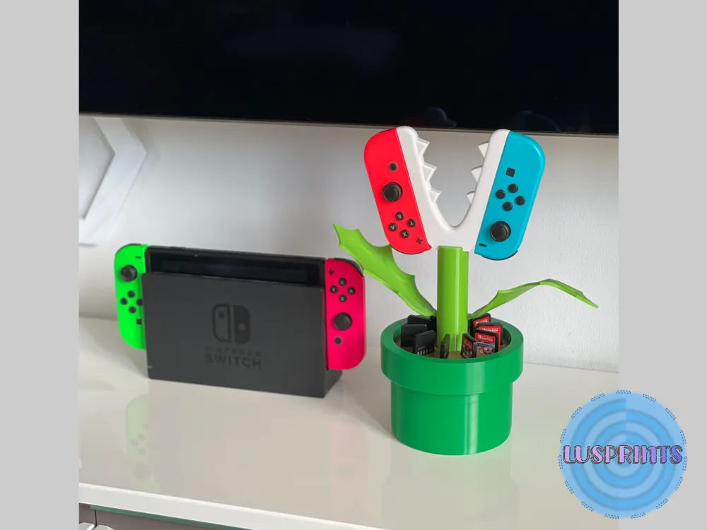 Piranha Plant JoyCon Grip | Cartridge Holder by Lusprints MakerWorld: Download Free 3D Models