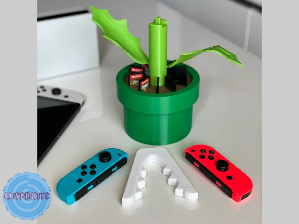 Piranha Plant JoyCon Grip | Cartridge Holder by Lusprints MakerWorld: Download Free 3D Models