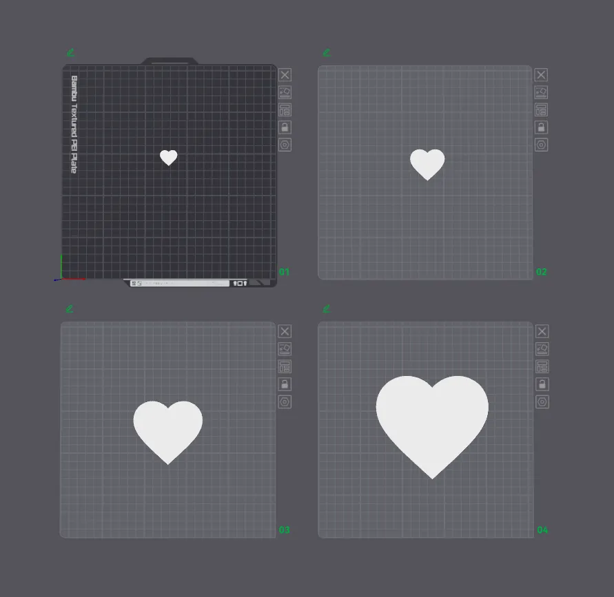 Heart 2D (Various Sizes) - Free 3D Print Model - MakerWorld
