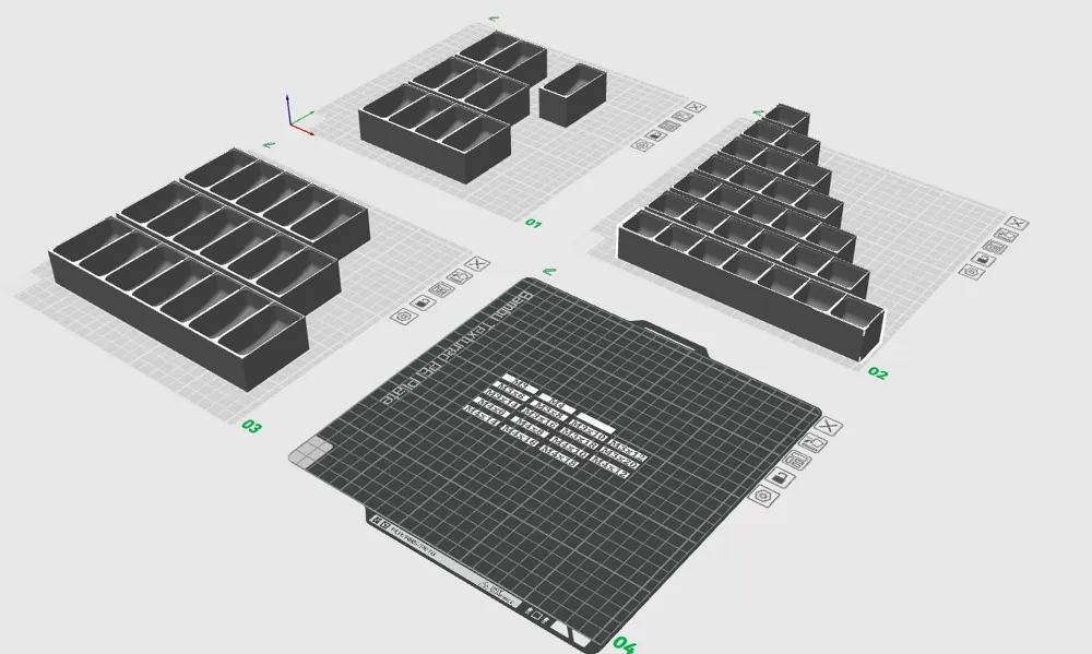 [BaBo] Labeled insert Boxes. 1x1 and 1x2 by Wickieprints - MakerWorld