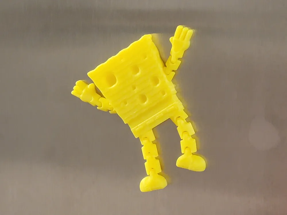 Articulated SpongeBob Fridge Magnet - 8x2mm Magnet - Free 3D Print ...