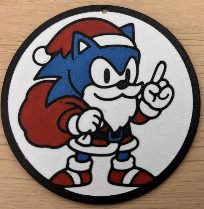 Santa Sonic ornament - Free 3D Print Model - MakerWorld