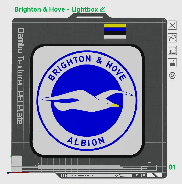 Brighton And Hove Albion Football Club Lightbox by Love Prints - MakerWorld