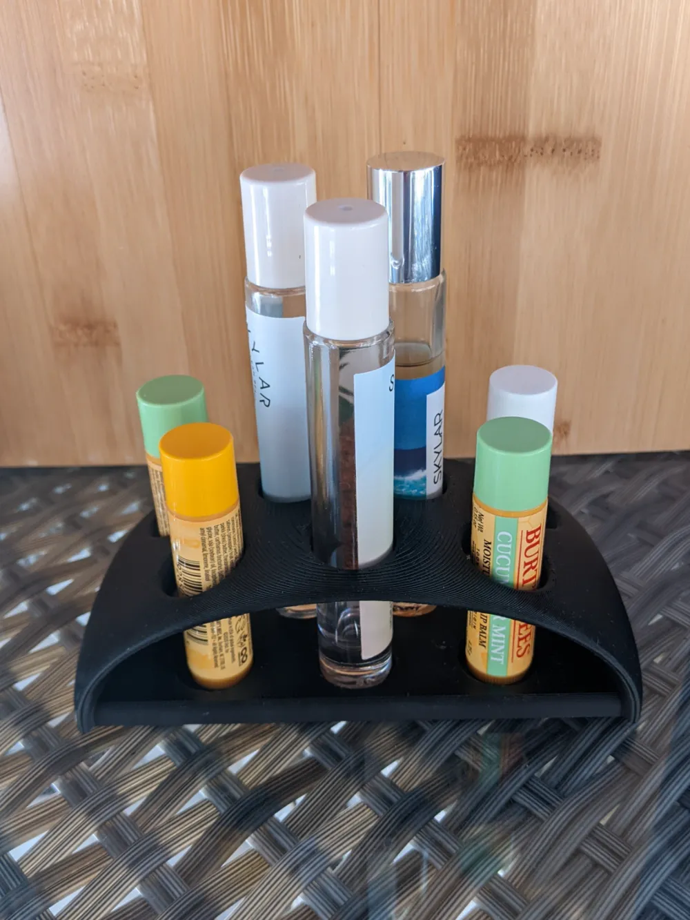 Curved Rollerball Perfume & Chapstick Stand by alope089 - MakerWorld