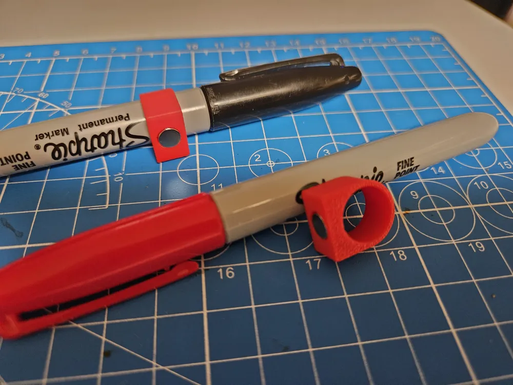 Pen Magnet Mount - Customize or ready print by Derek MakerWorld: Download Free 3D Models